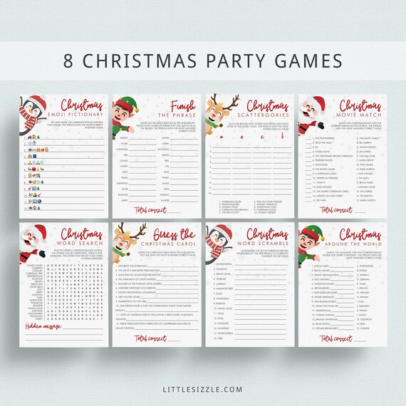 Christmas Games for Virtual Party Games Bundle Fun Christmas | Etsy