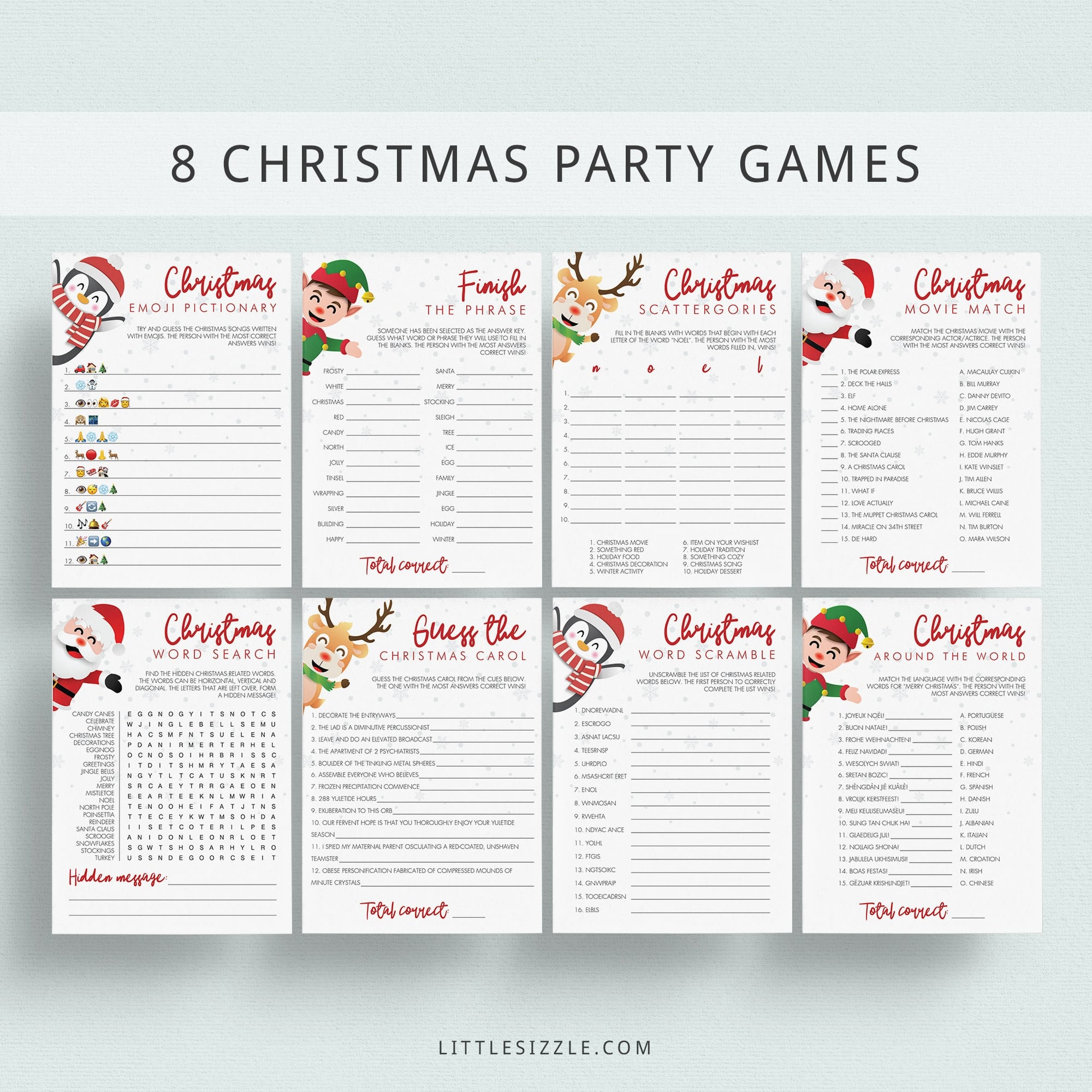 Christmas Games for Virtual Party Games Bundle Fun Christmas Games for ...