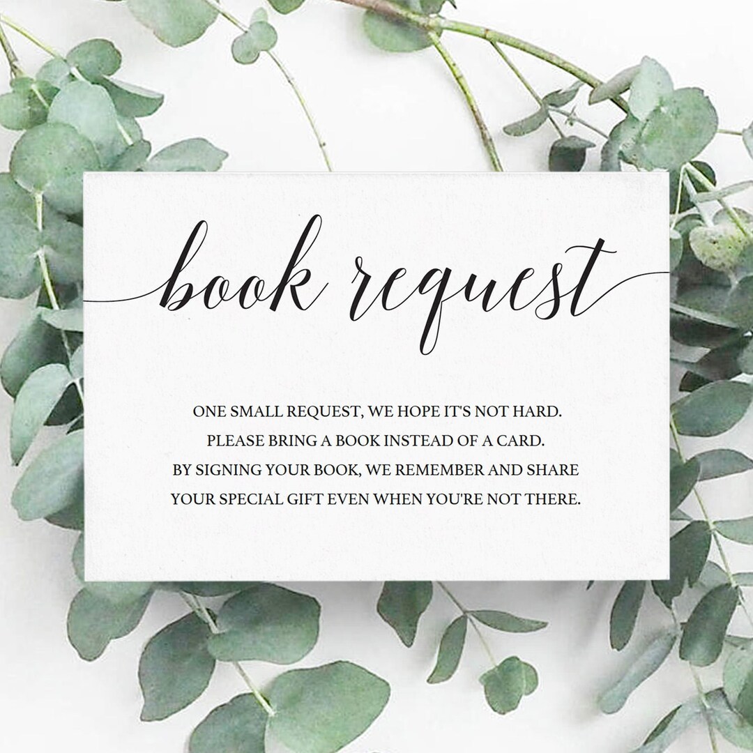 Simple Book Request Card Template Black and White Baby Shower - Etsy