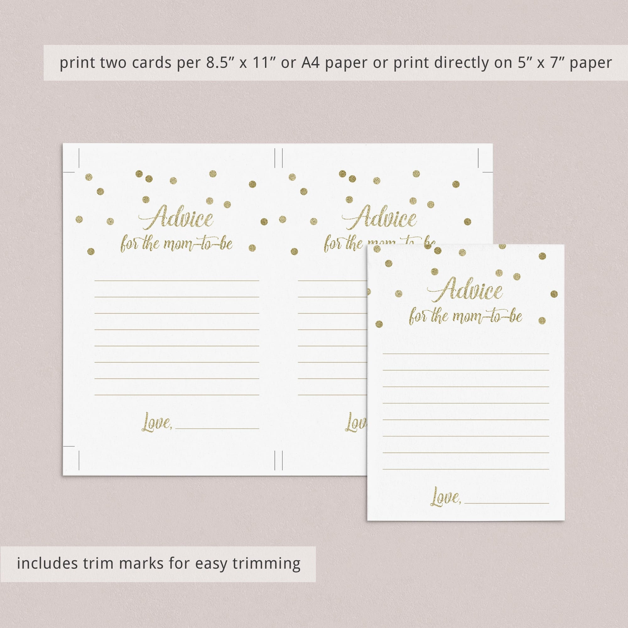 Baby Advice Cards Baby Shower Advice Cards Shower Games | Etsy