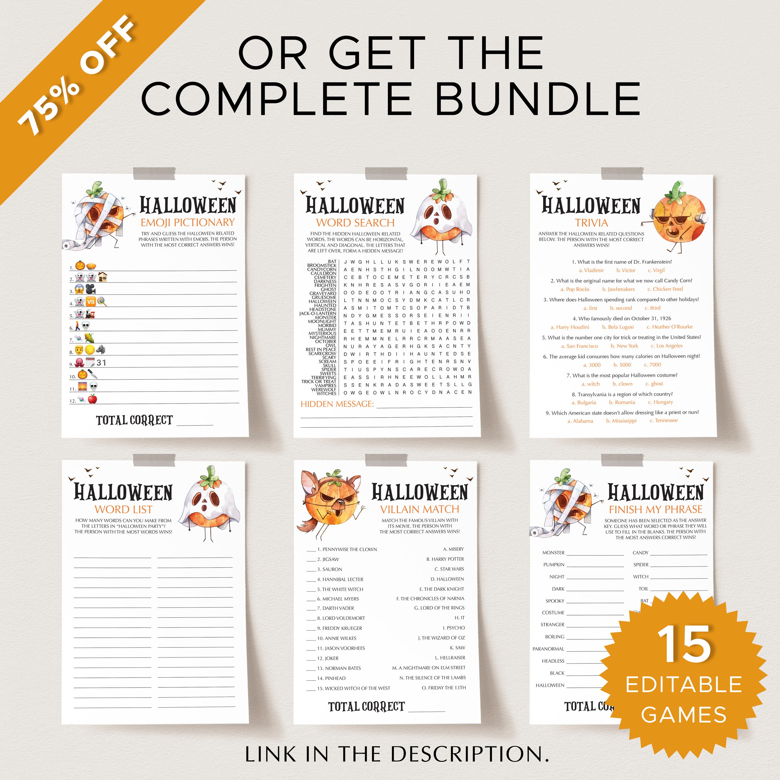 Word Search Halloween Themed Party Games Printable Halloween - Etsy