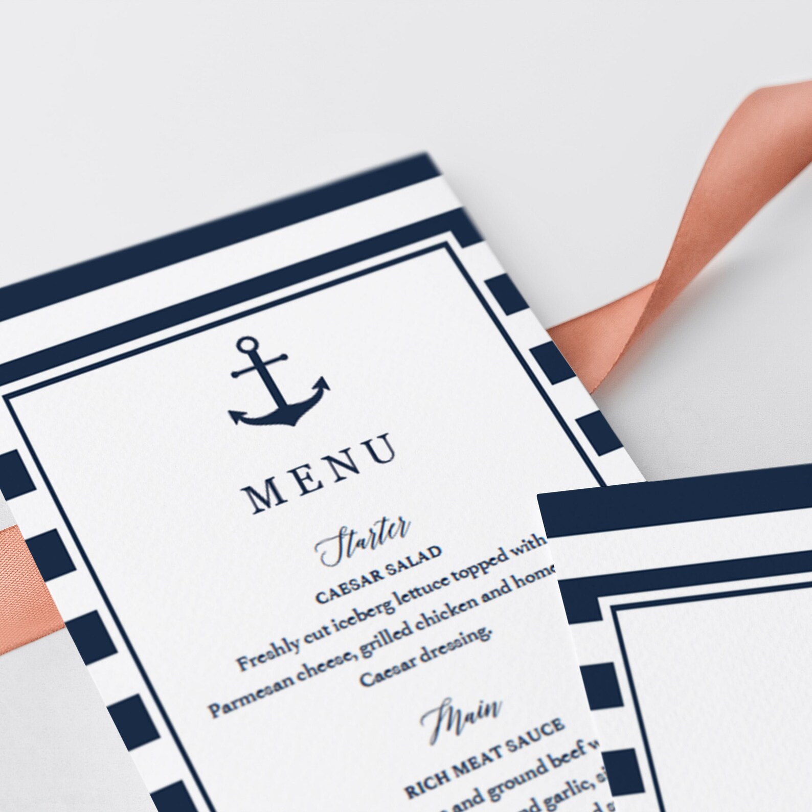 Nautical Menu Template Sailor Baby Shower Decorations Nautical - Etsy