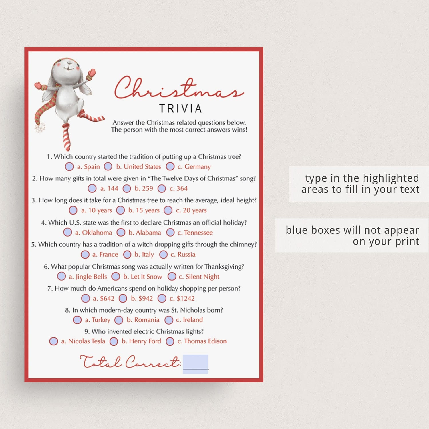 Christmas Quiz Questions and Answers Virtual Christmas Trivia - Etsy