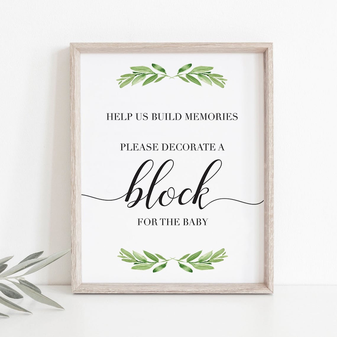 Decorate a Block Sign Greenery Baby Shower Decorations Gender Neutral ...