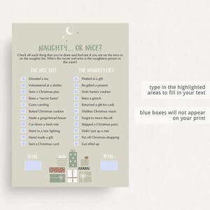 Printable Christmas Games Virtual Christmas Naughty List Naughty or ...