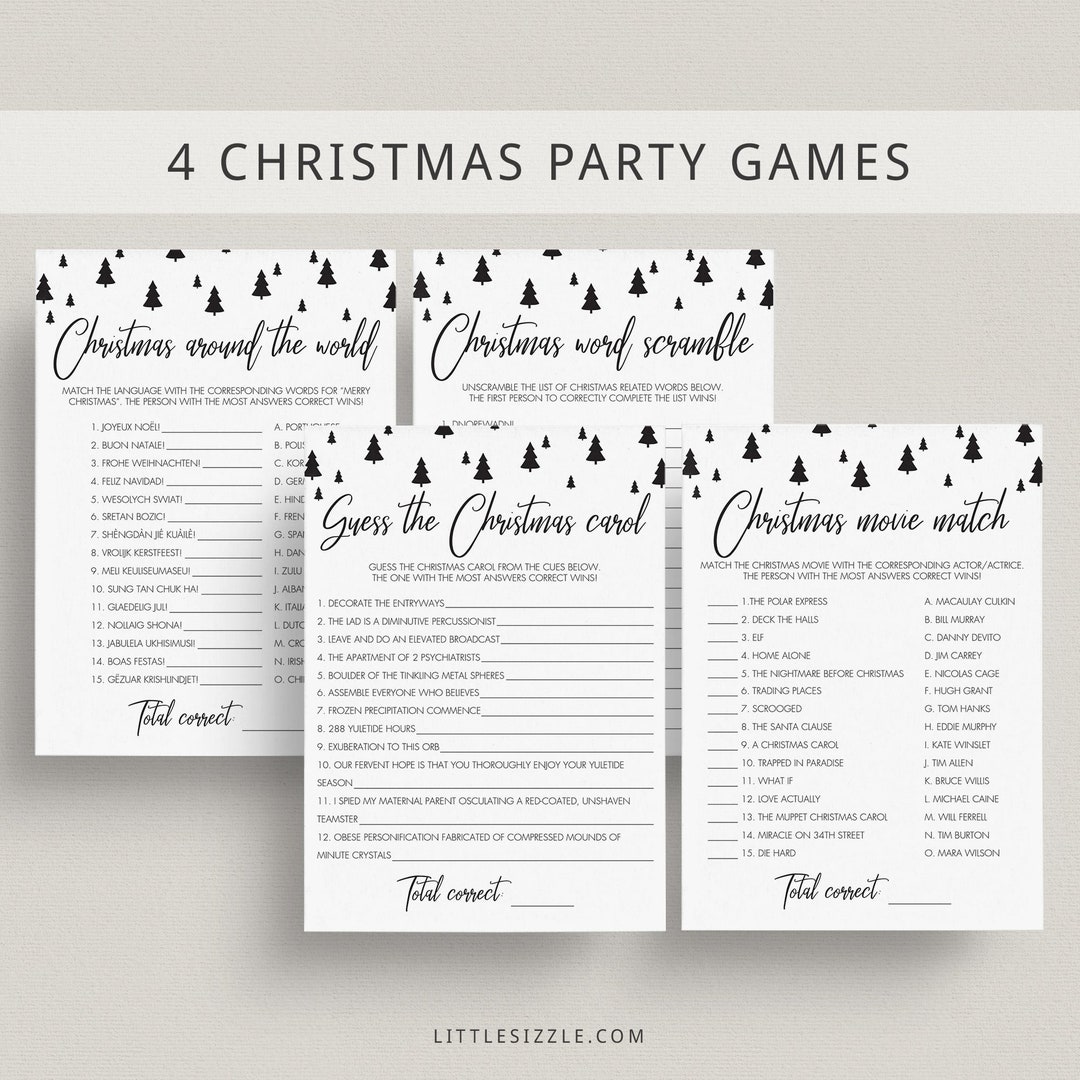 Winter Wonderland Christmas Games Set Nordic Christmas Activity Pack ...