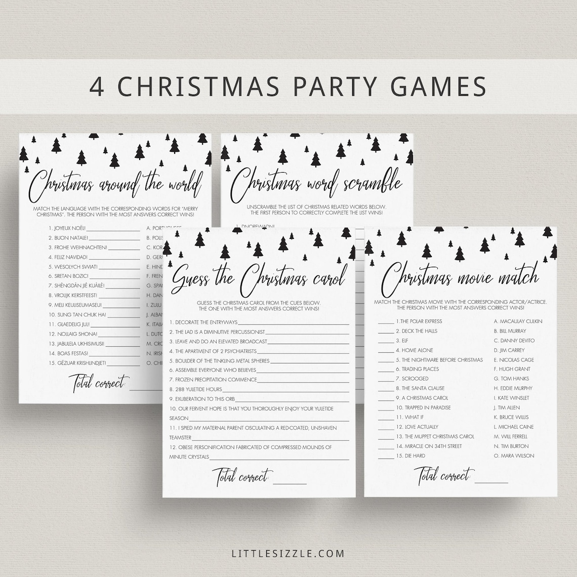 Winter Wonderland Christmas Games Set Nordic Christmas - Etsy