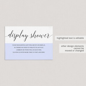 Baby Shower Display Shower Insert Instant Download Calligraphy Bridal ...