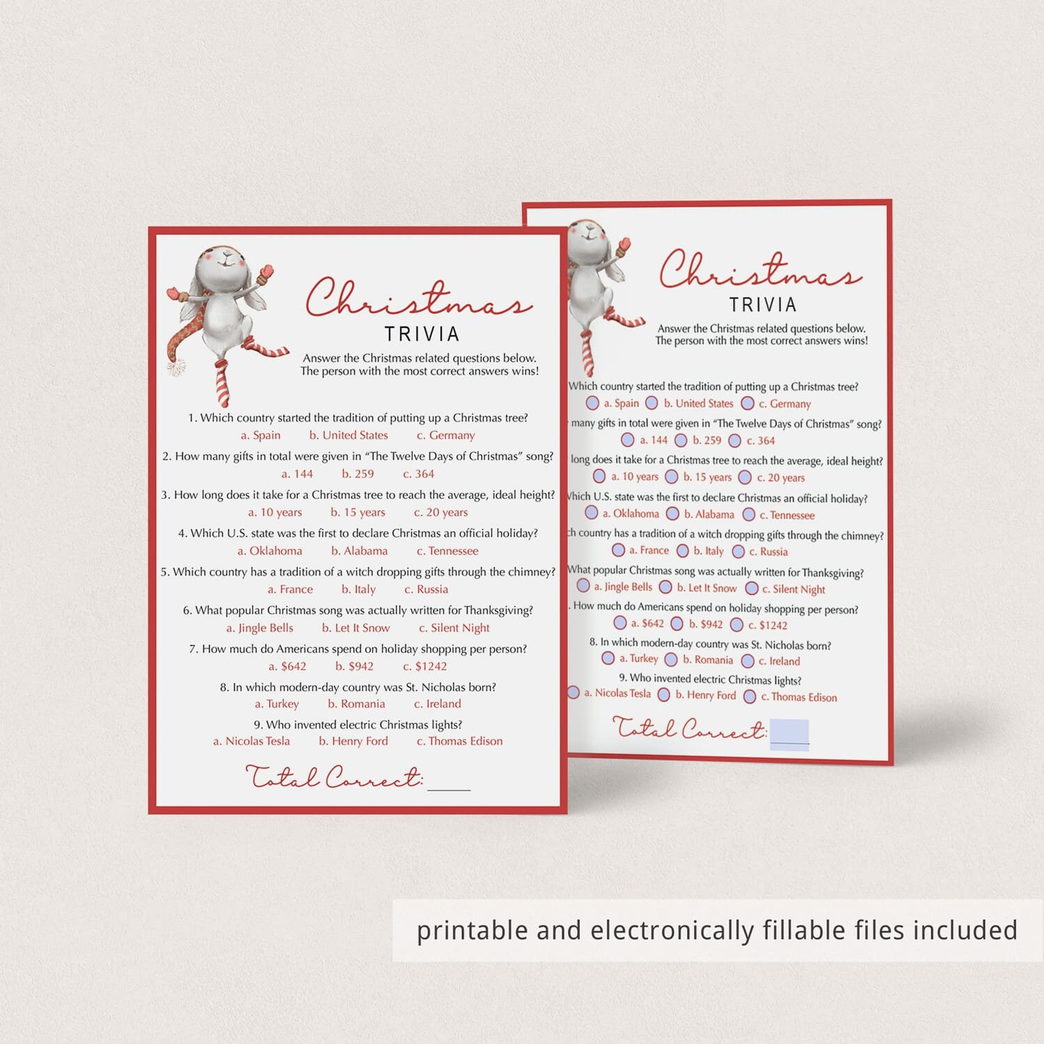 Christmas Quiz Questions and Answers Virtual Christmas Trivia - Etsy