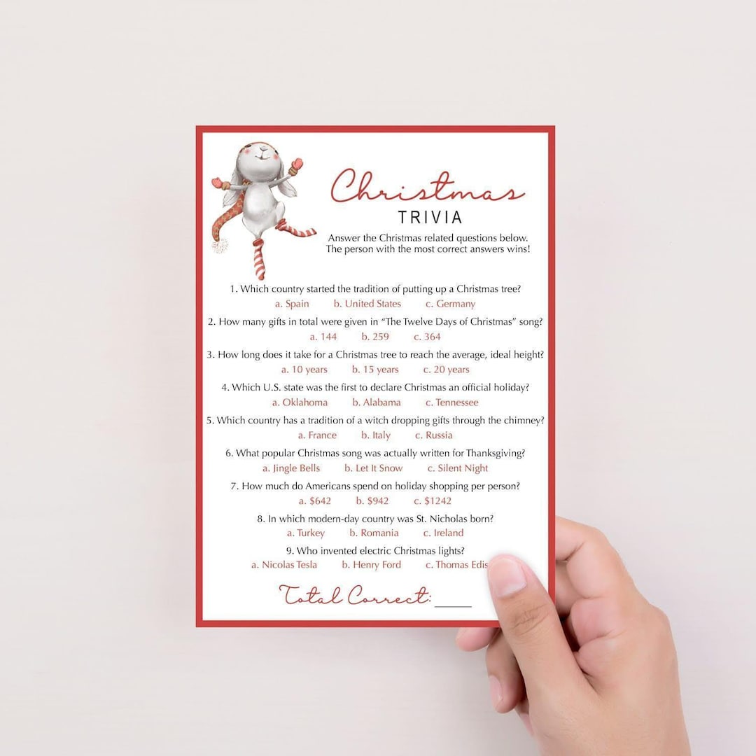 Christmas Quiz Questions and Answers Virtual Christmas Trivia Game ...