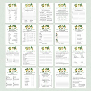 Editable St Patricks Day Games Bundle Instant Download Cute Gnomes ...