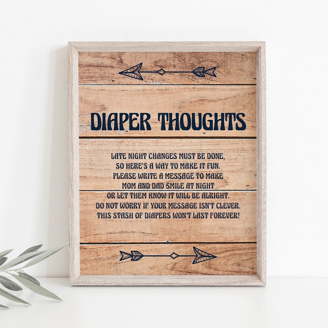 Diaper Thoughts Baby Shower Sign Printable Diaper Game Late | Etsy
