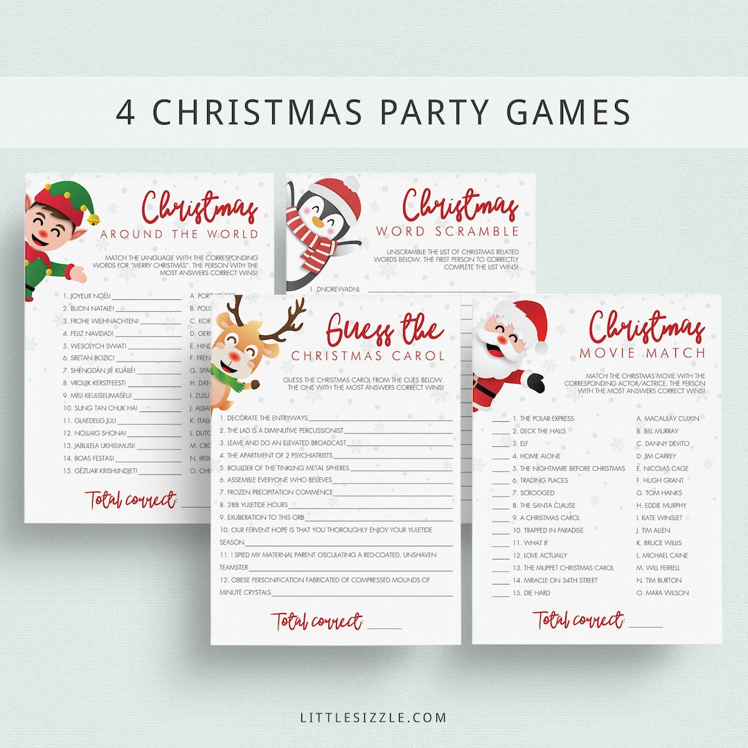 Virtual Holiday Games Bundle Printable Christmas Games for Zoom Guess ...