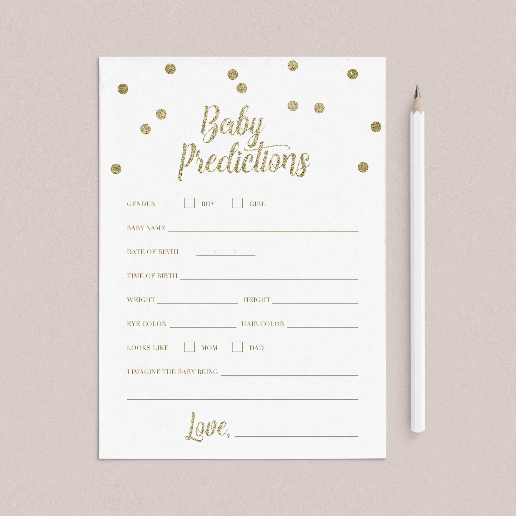 Baby Prediction Cards Baby Shower Prediction Cards Printables - Etsy
