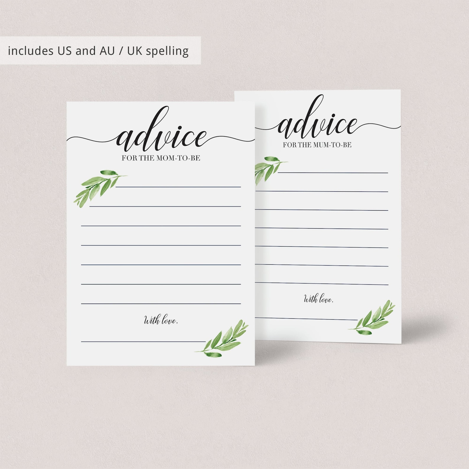Advice Card for Baby Shower Advice Cards Printable Advice | Etsy