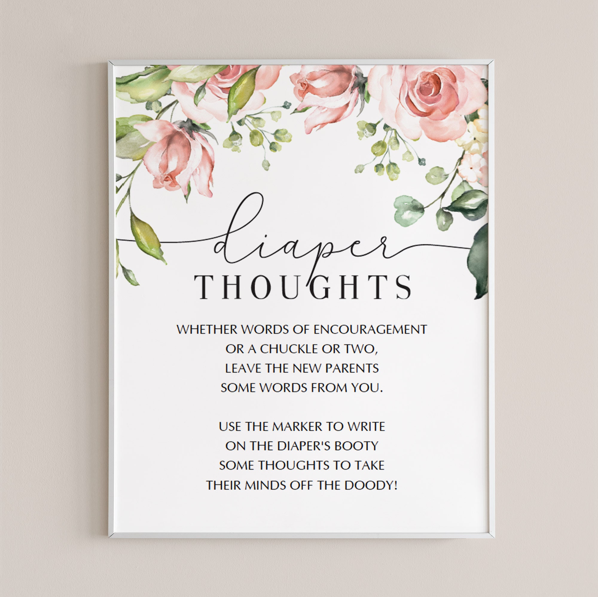 Diaper Thoughts Sign for Baby Shower Late Night Diapers Sign - Etsy