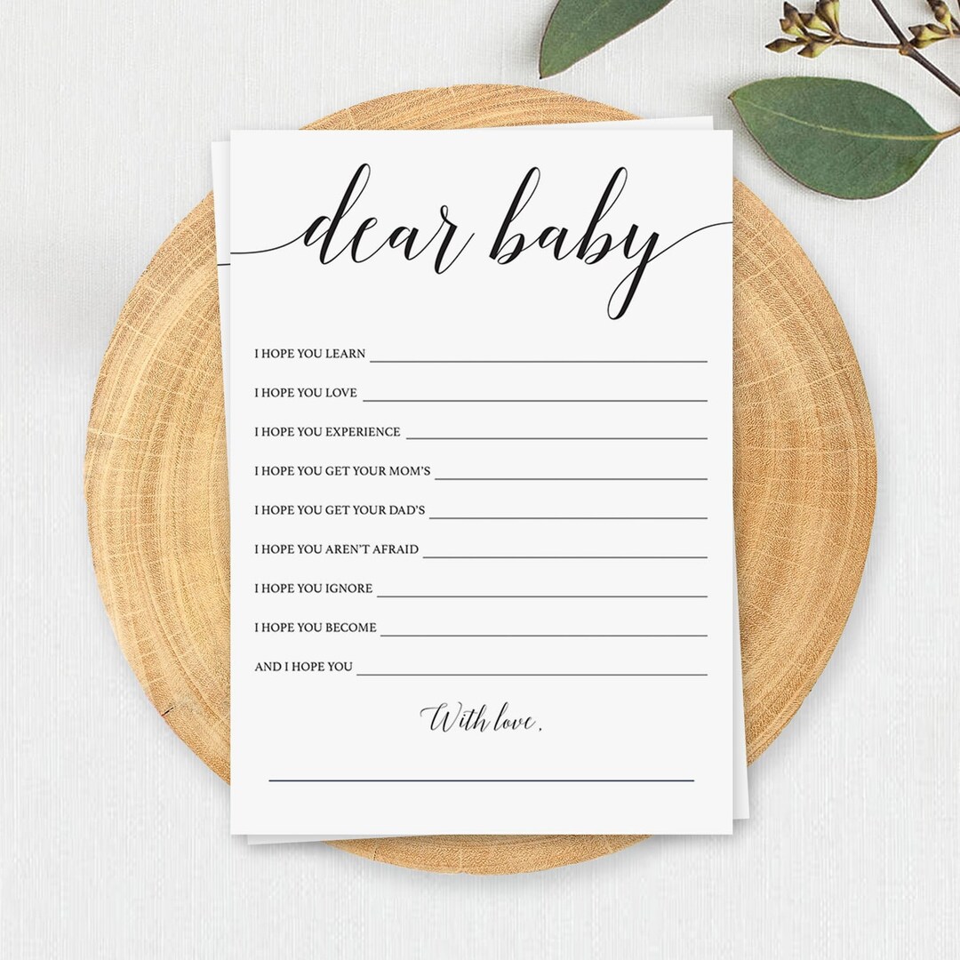Dear Baby Wishes Cards Baby Shower Dear Baby Card Simple Baby Shower ...