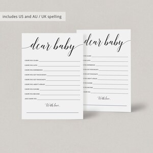 Dear Baby Wishes Cards Baby Shower Dear Baby Card Simple Baby Shower ...