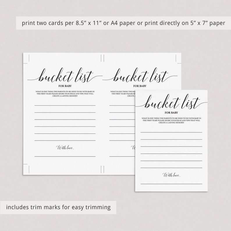 Baby Bucket List Printable First Year Bucket List Game Modern - Etsy