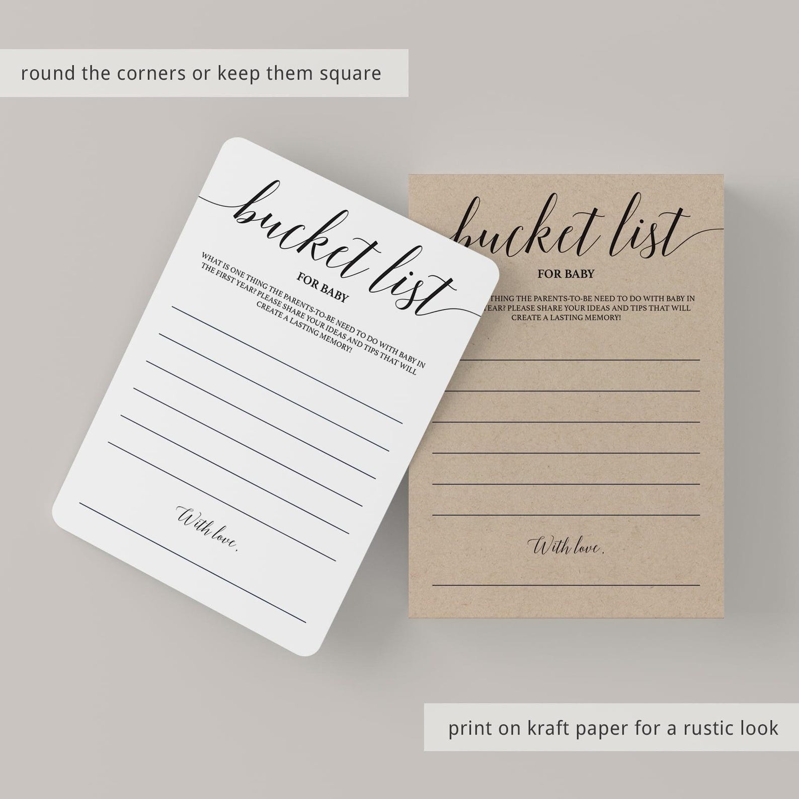 Baby Bucket List Printable First Year Bucket List Game Modern Baby ...