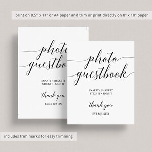 Photo Guest Book Sign Template Photo Guest Book Polaroid Sign Photo ...