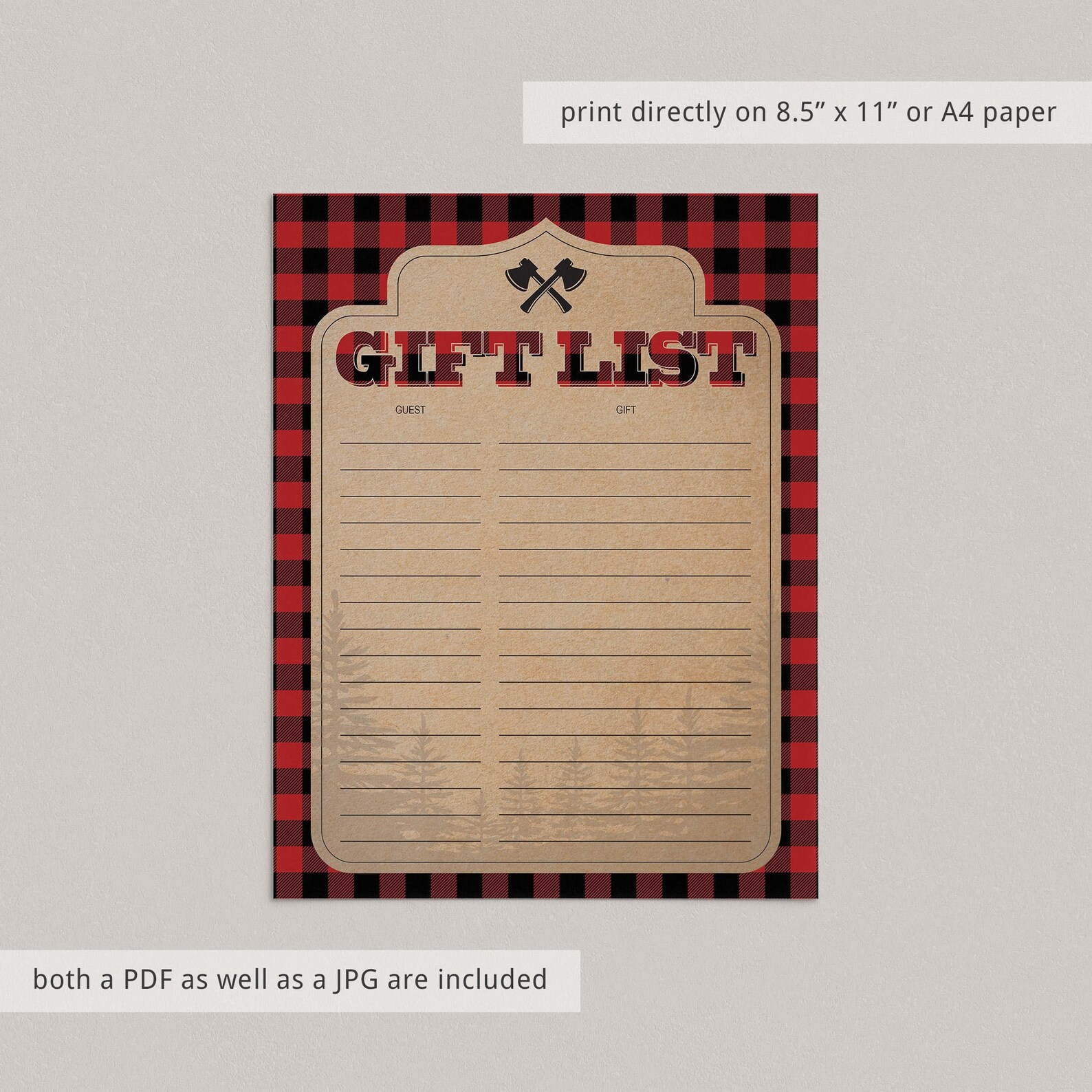 Printable Gift List for Baby Shower Gift Log Instant Download | Etsy