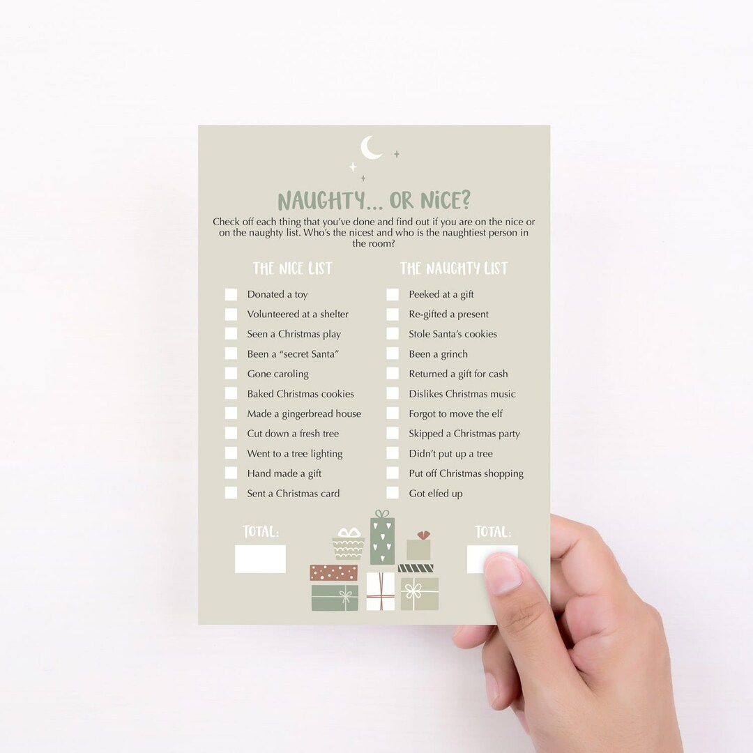 Printable Christmas Games Virtual Christmas Naughty List Naughty or ...