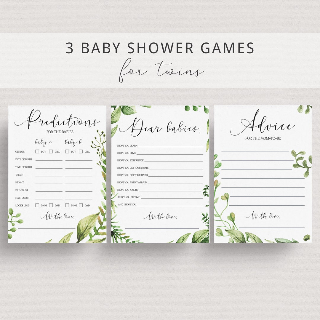 Tweeling Babyshower Spelletjes Bundel Wensen Voor Baby Kaart Dear ...