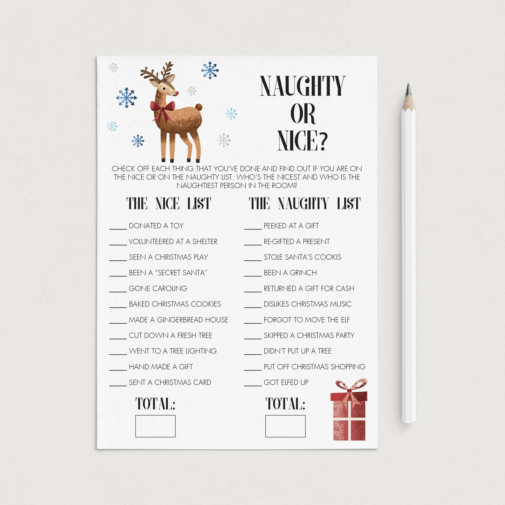 Christmas Naughty or Nice Game Printable Holiday Party Games - Etsy
