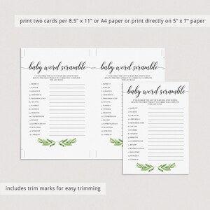 Baby Word Scramble Game for Baby Shower | Baby Scrambled Word Game ...