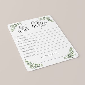 Dear Babies Card Twins Baby Shower Games Printable Gender Neutral Dear ...