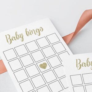 Baby Bingo Cards Gold Glitter Baby Shower Games Printable Baby Shower ...