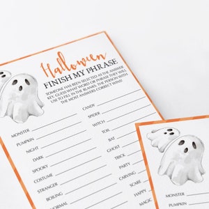 Funny Halloween Party Games for Groups Finish My Phrase Halloween Game ...