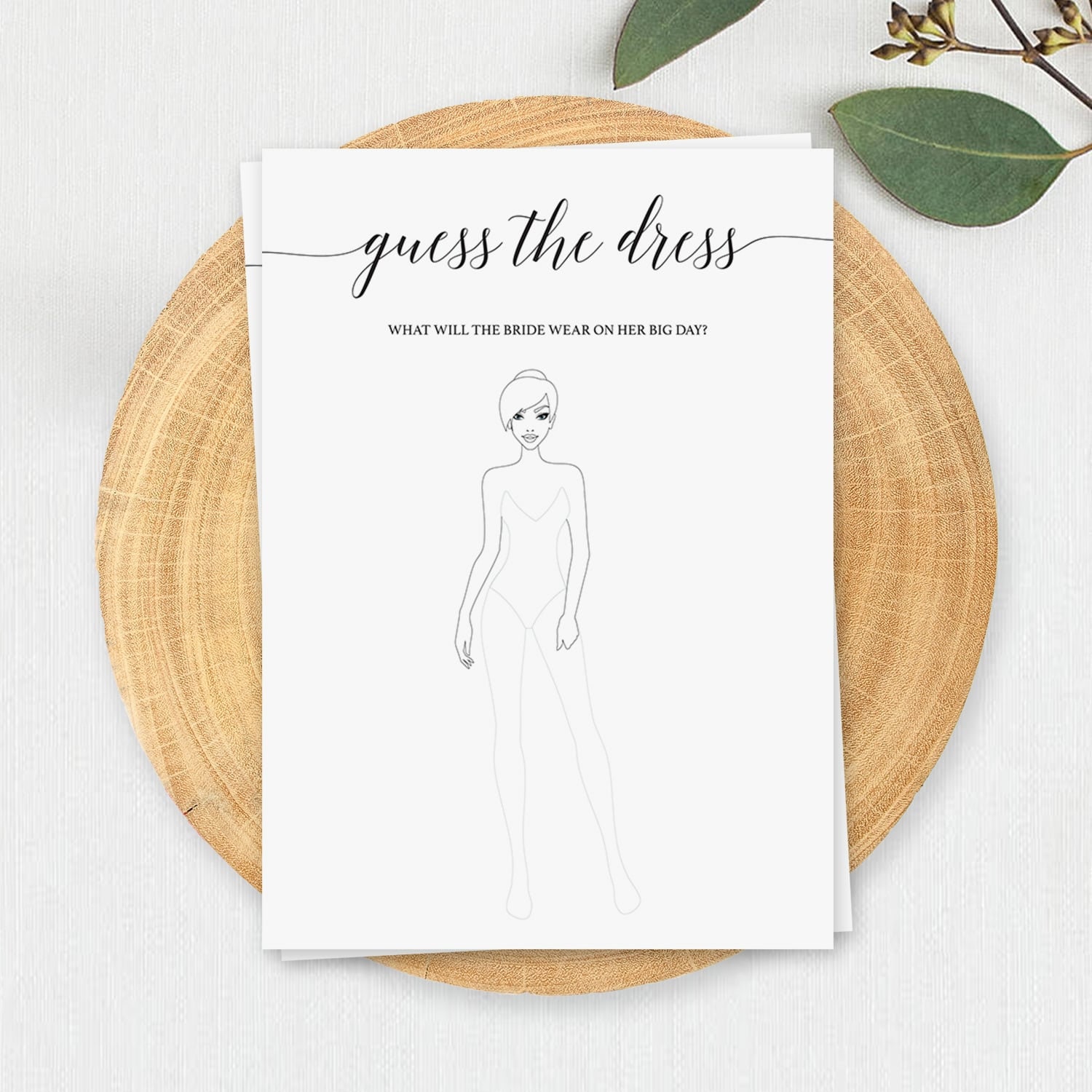 Guess the Dress Bridal Shower Game Instant Download Guess the | Etsy