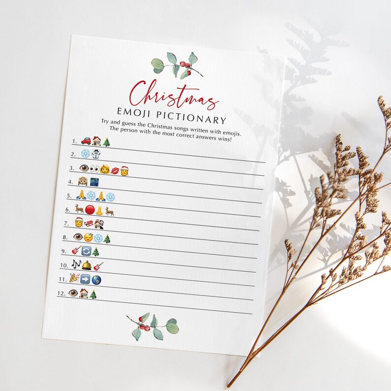 Christmas Emoji Pictionary Game Instant Download Christmas - Etsy