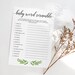 Baby Word Scramble Game for Baby Shower | Baby Scrambled Word Game ...
