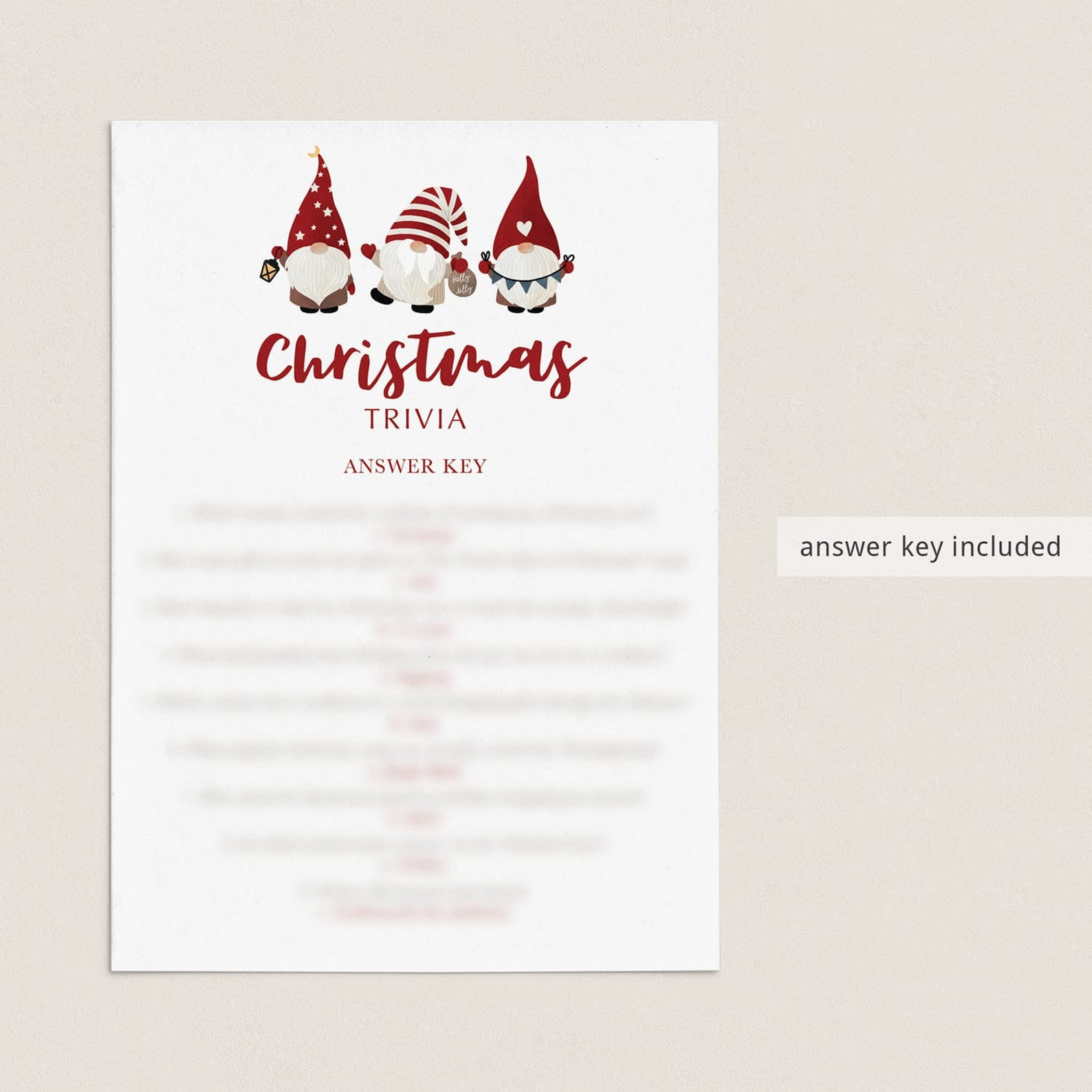 Christmas Gnomes Christmas Games Bundle Printable Holiday Office Party ...