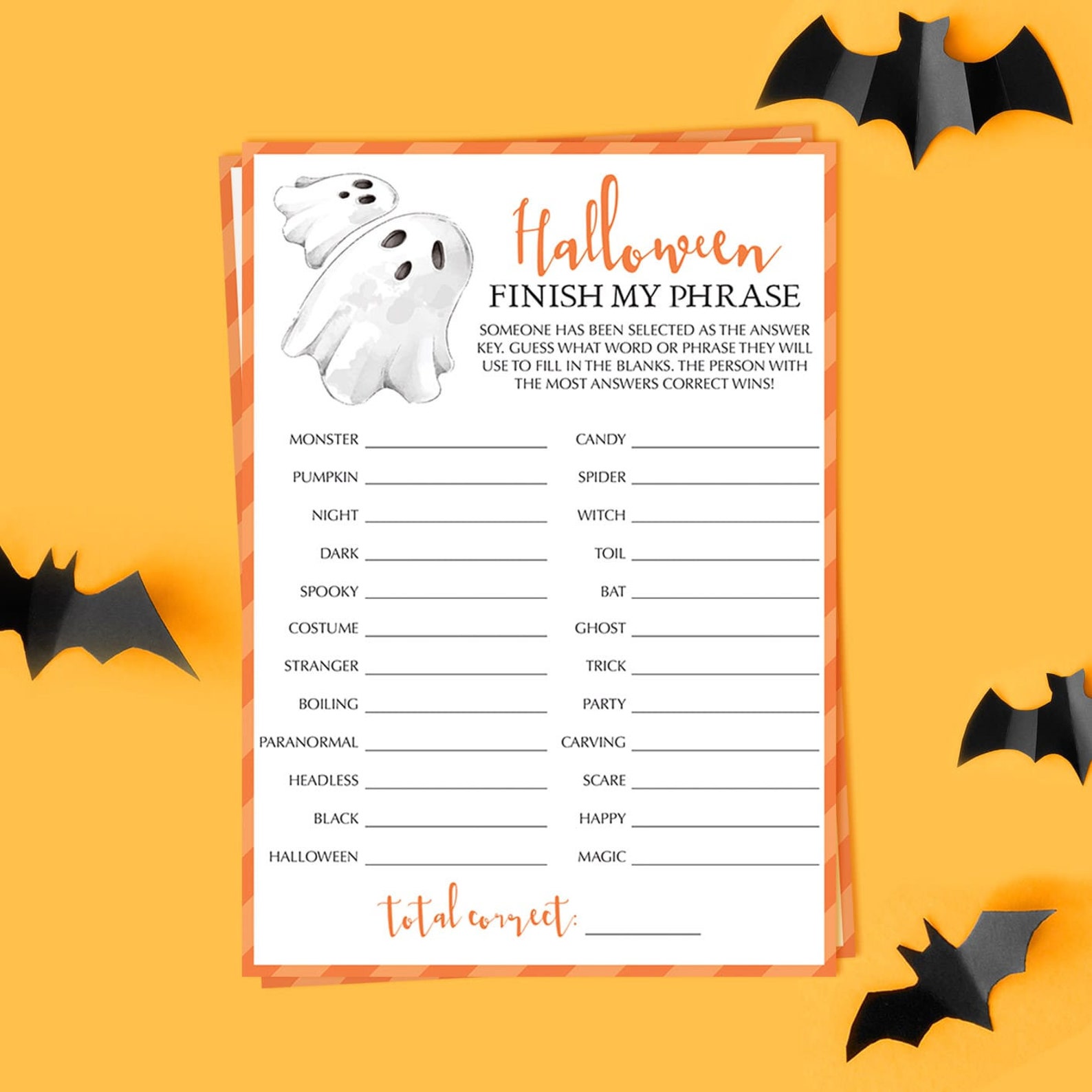 Funny Halloween Party Games for Groups Finish My Phrase Halloween Game ...