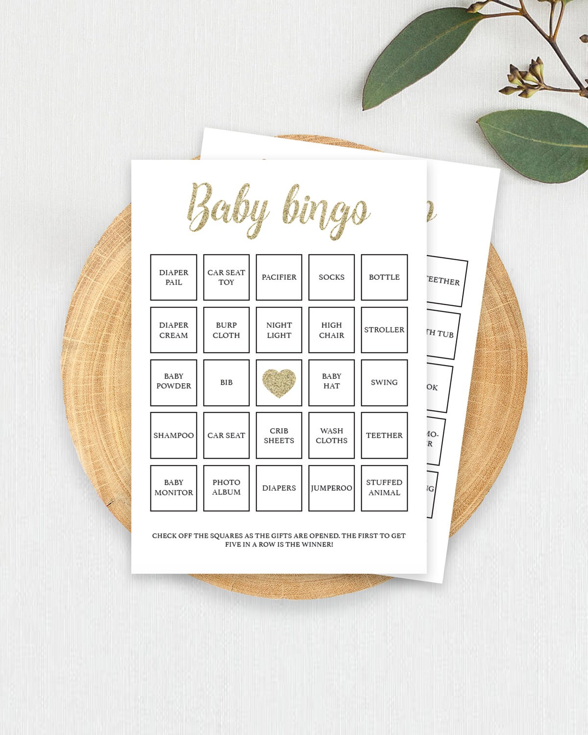 Baby Bingo Cards Gold Glitter Baby Shower Games Printable Baby | Etsy