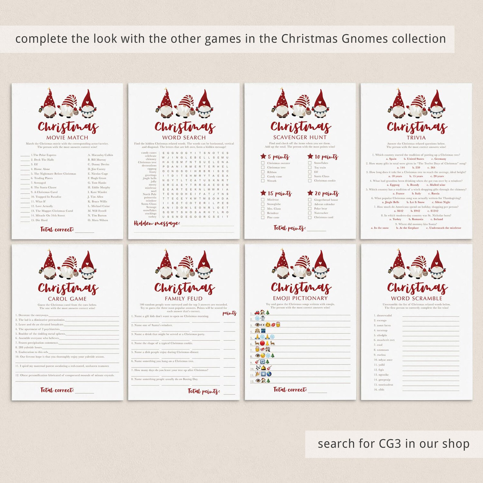 Christmas Word Search Game Printable Christmas Word Games Christmas ...