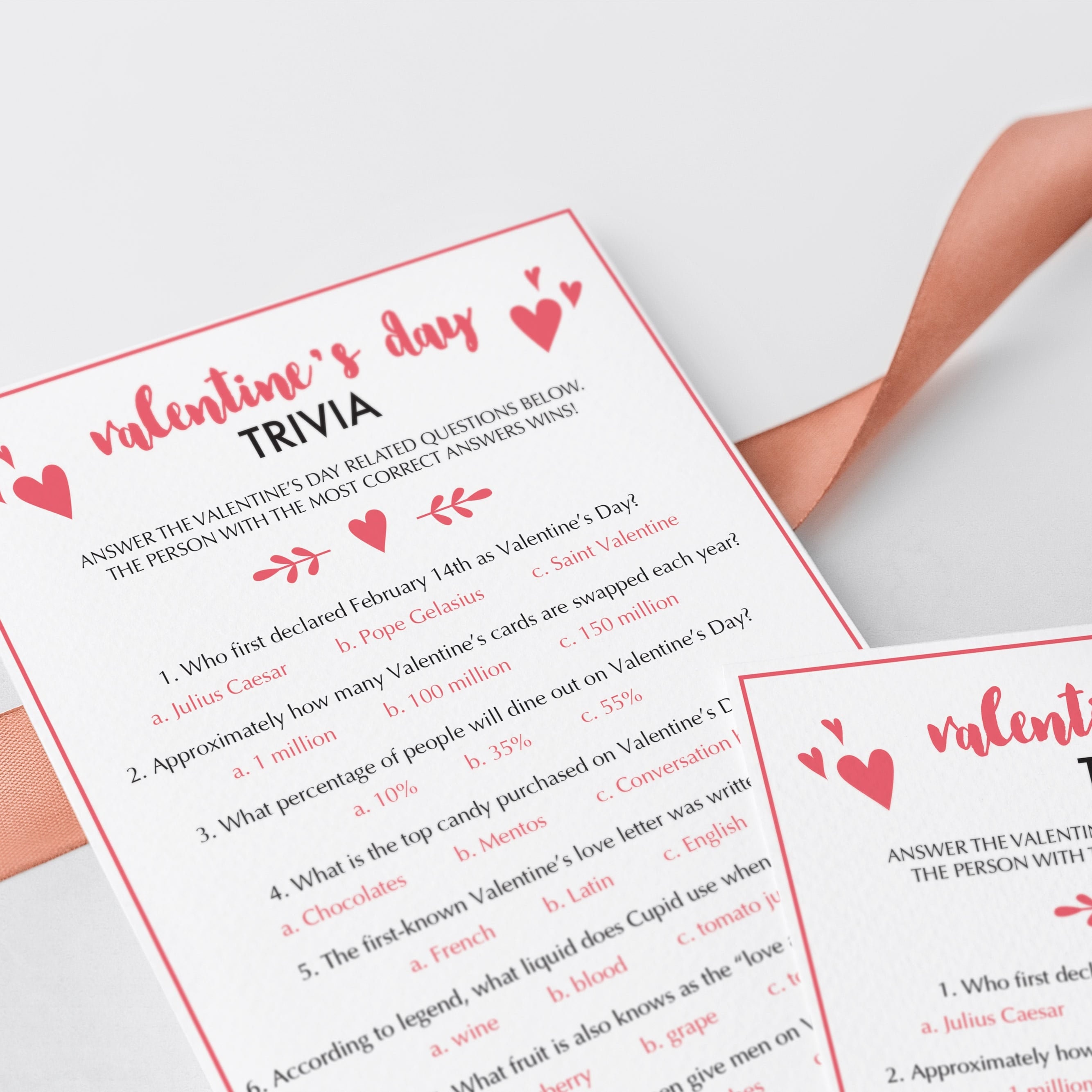 Zoom Valentines Day Game Printable and Fillable Valentines Day Trivia ...