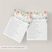 Baby Nursery Rhyme Quiz Printable Pink Floral Baby Shower Nursery Game ...