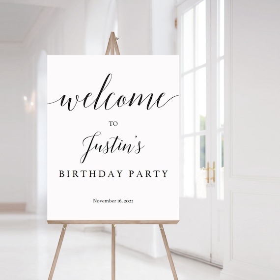 Birthday Party Welcome Sign Template Birthday Welcome Poster - Etsy