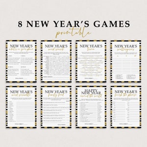 New Years Eve Games Bundle Printable Black and Gold New Years Games ...