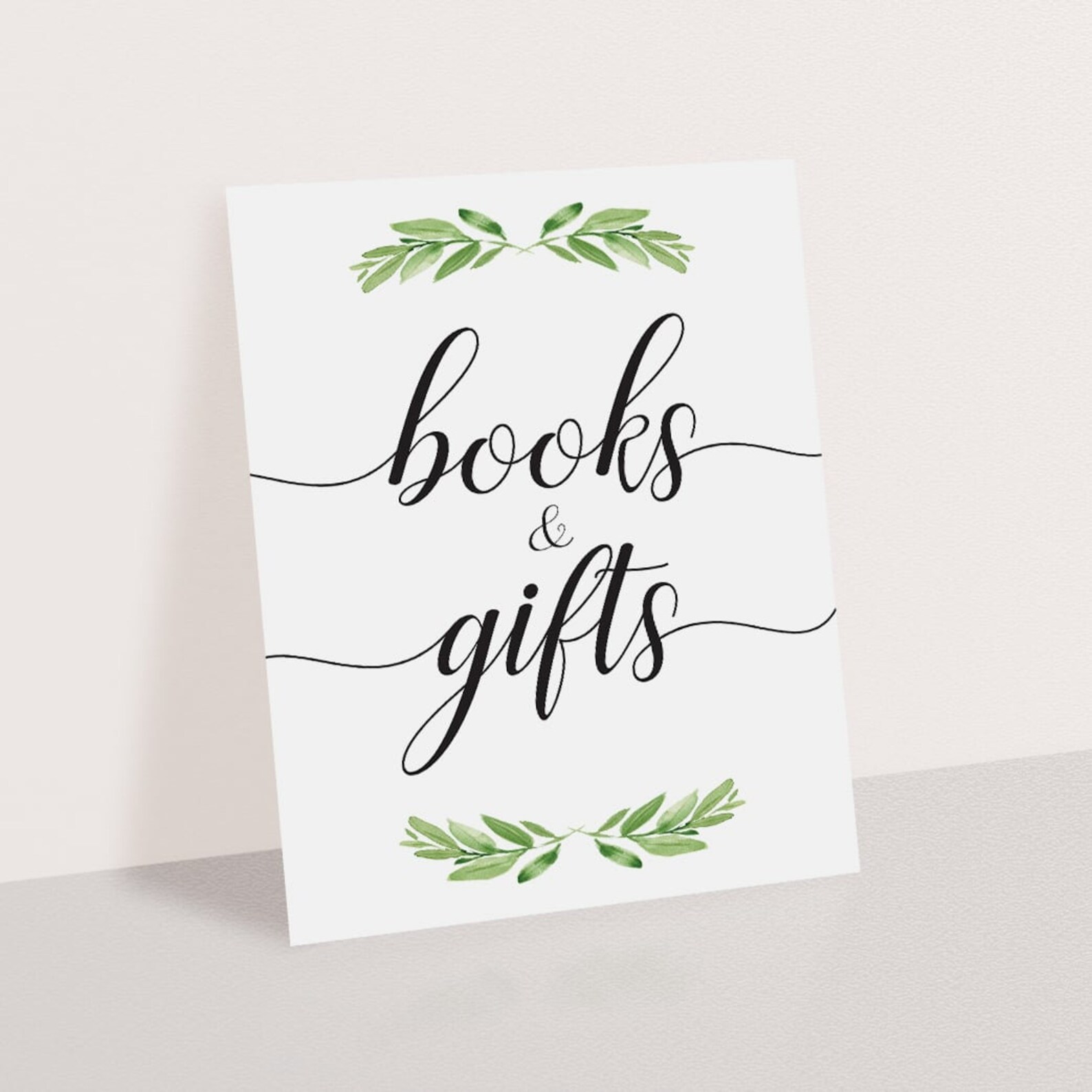 Baby Books and Gifts Sign Greenery Baby Shower Gifts Sign | Etsy