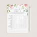 Floral Baby Shower Word Search With Hidden Message Baby Word Search ...