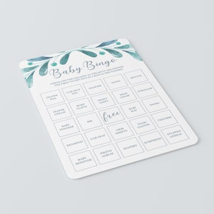 Winter Baby Shower Baby Bingo Cards Prefilled Bingo Template Blue ...