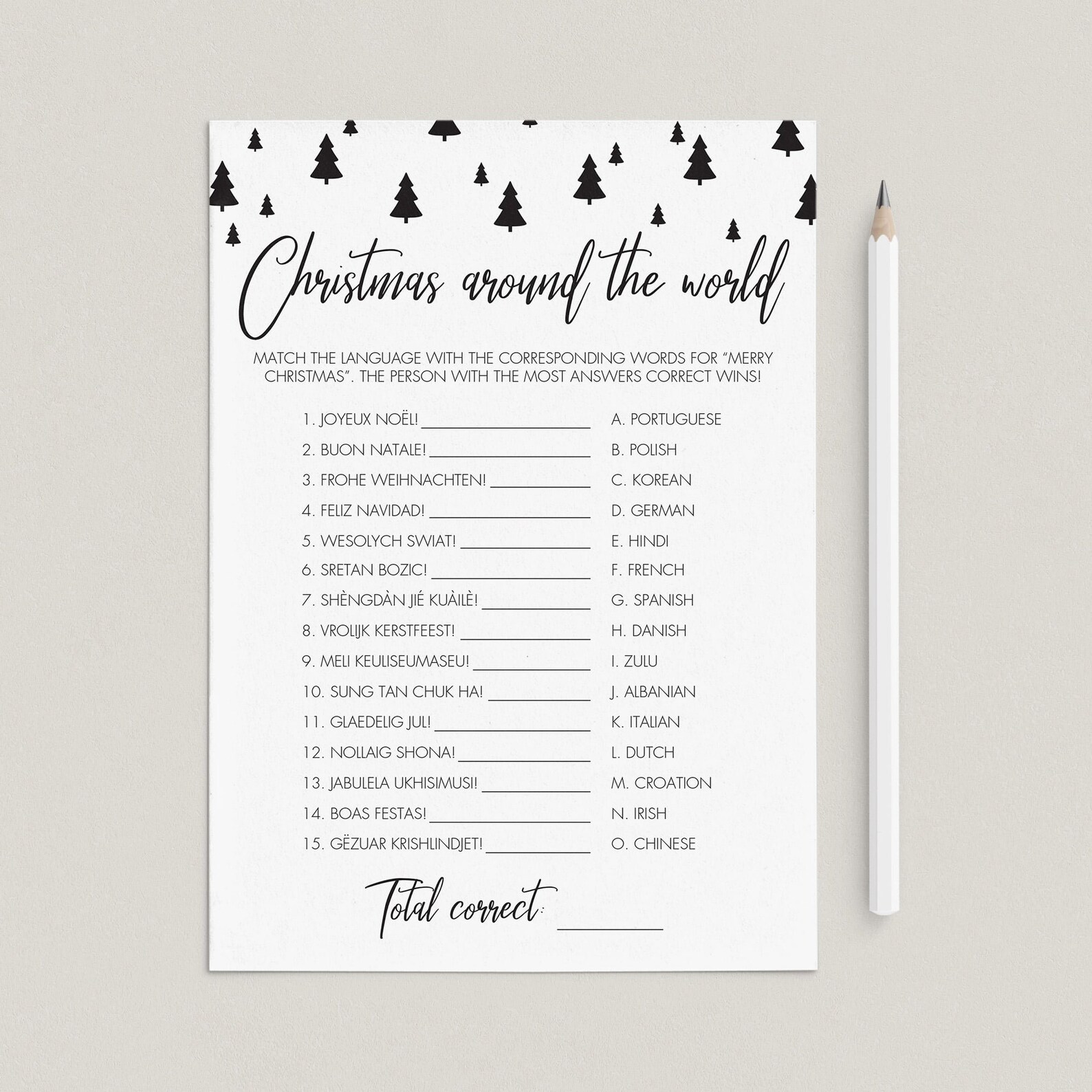 Winter Wonderland Christmas Games Set Nordic Christmas - Etsy