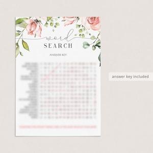 Floral Baby Shower Word Search With Hidden Message Baby Word Search ...