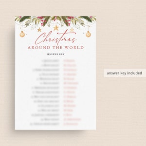 Merry Christmas Around the World Game Greenery Christmas Printables ...
